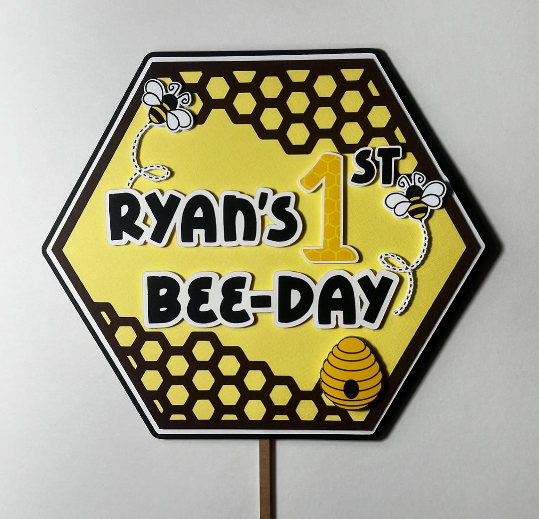 First Beeday Cake Topper | Bee-day Party Decor | Personalized 1st ...