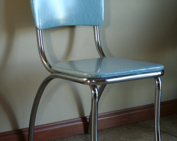 Retro Light Blue Vinyl Kitchen / Desk Chair - Mid Century Modern ...