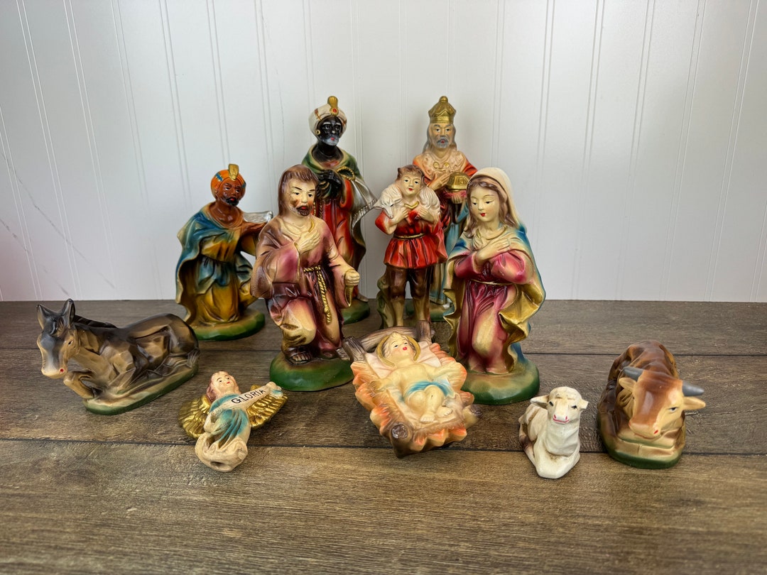 Vintage Christmas Chalkware Nativity Set Made in Japan - Instant ...