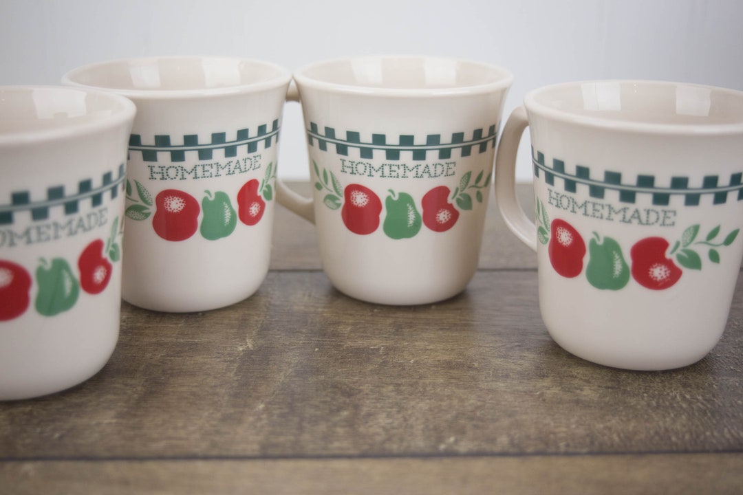 Vintage Corning Corelle Farm Fresh Coffee Cups Set of 4 Made in USA ...