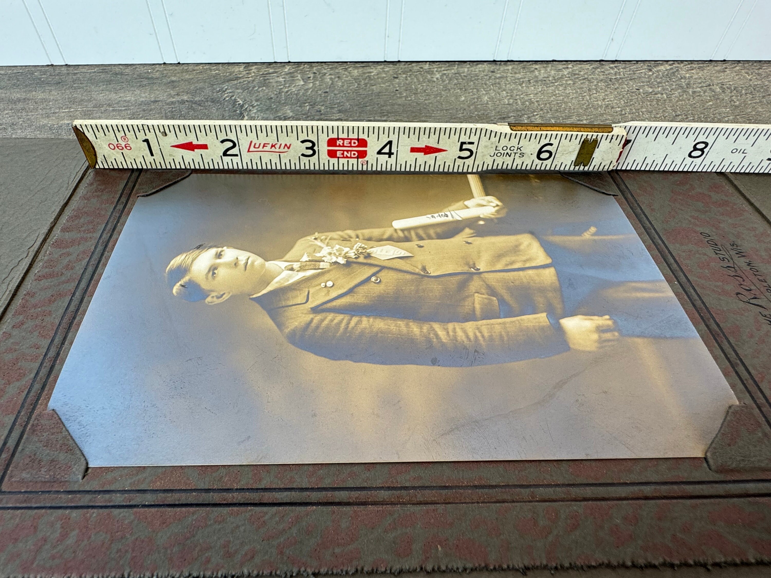 Antique 1928 Cabinet Card Graduation Portrait of Young Man With Folding ...