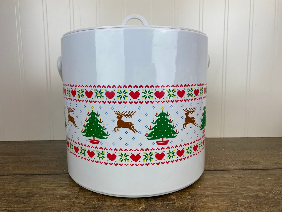 Vintage Target Christmas Ice Bucket With Cover Made by Giraffe Nautical ...