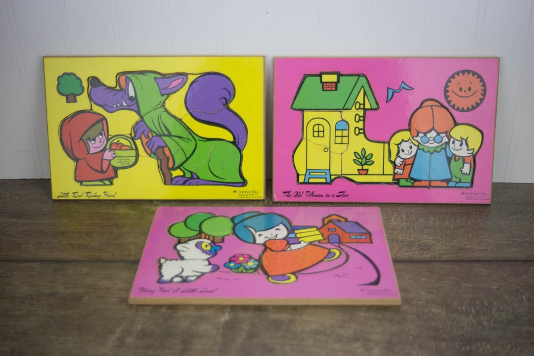 Set of Three Vintage Connor Toy Wooden Puzzles - Etsy