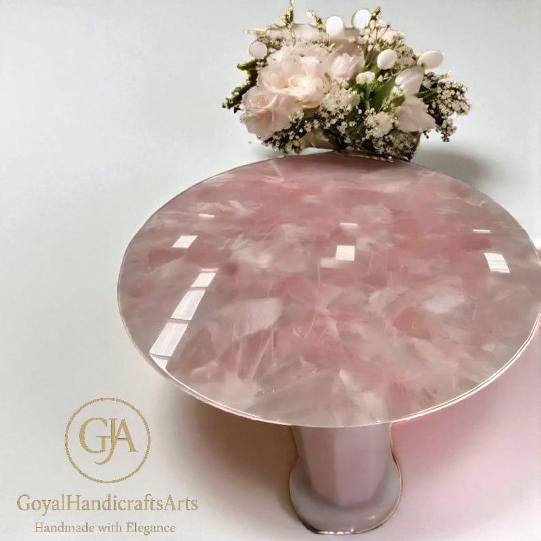 Handmade Rose Quartz Tabletop: Luxury Accent Decor - Etsy