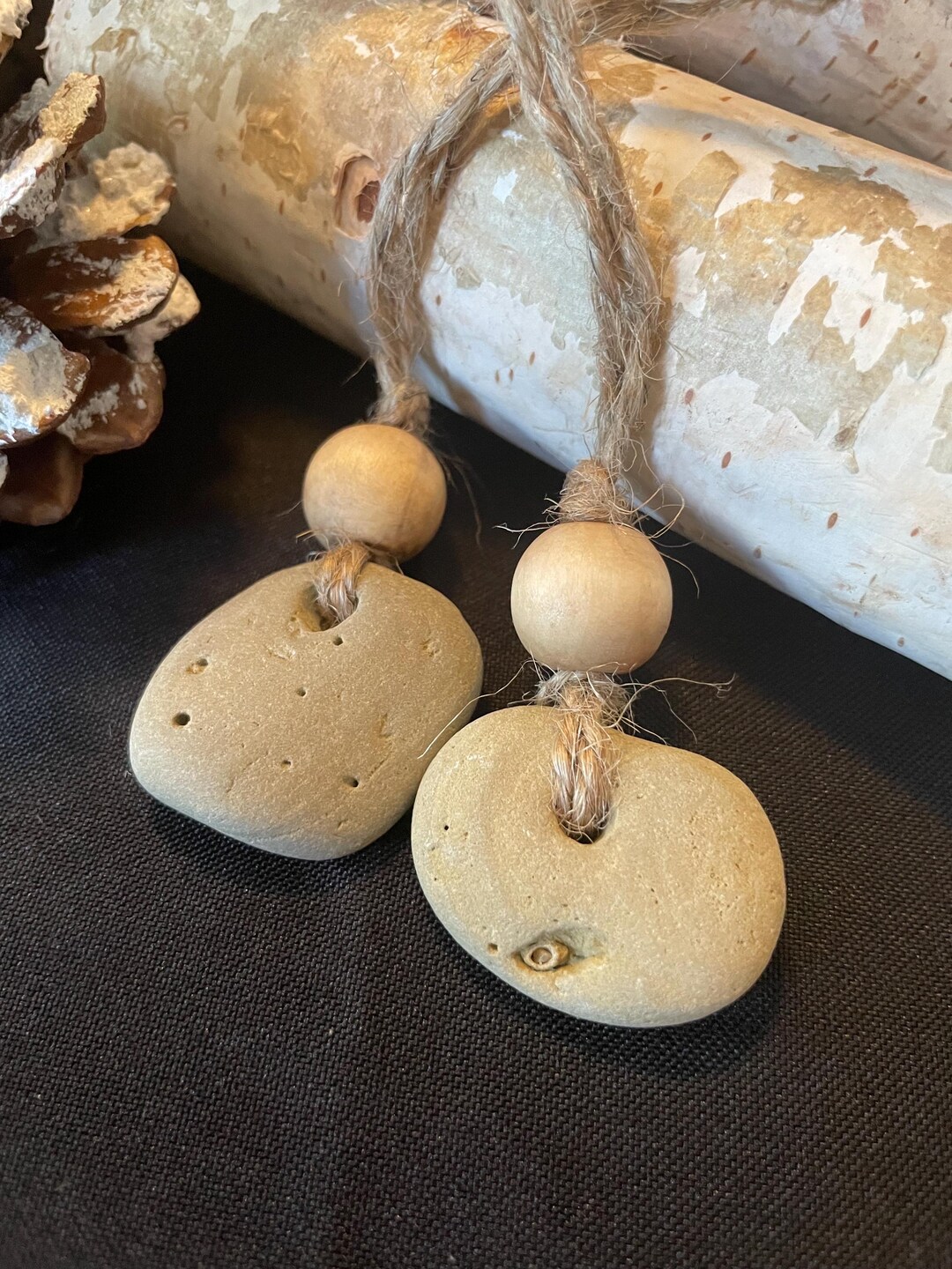 Hag Stone Decoration | Set of Michigan Hag Fairy Stones Accented With ...