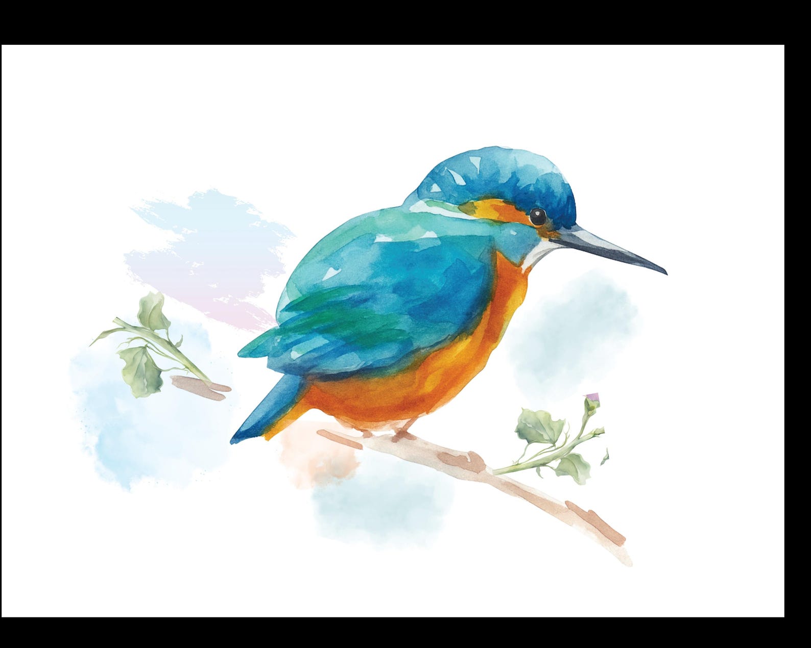 This is a Kingfisher Watercolor Perfect for Bird Lovers Add Nature ...