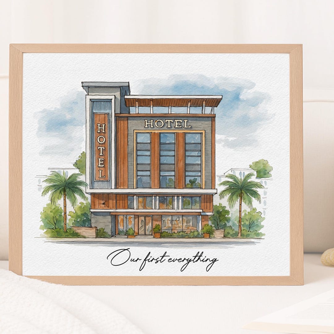 Custom Office Building Portrait, Corporate Architecture Illustration ...