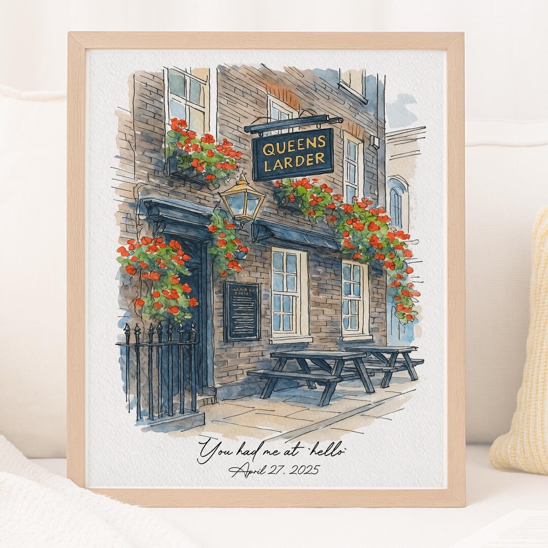 Pub Portrait, Custom Bar Illustration, Personalized Restaurant Gift - Etsy