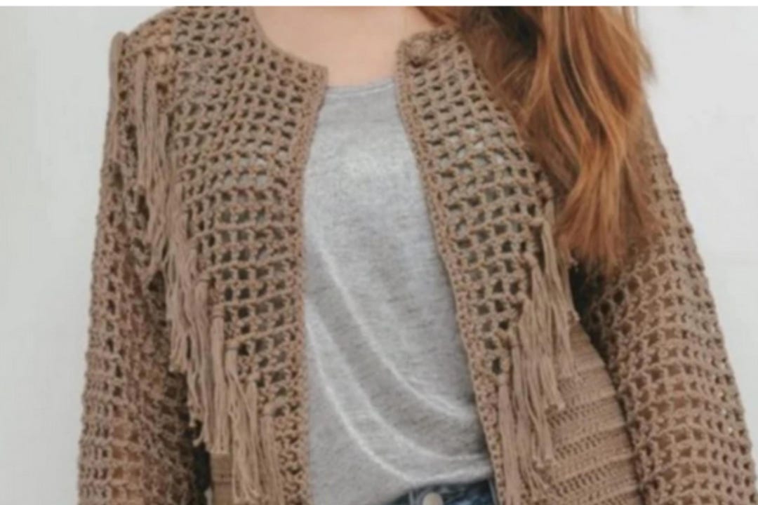 Vintage Crochet Pattern PDF – Boho Crochet Jacket Pattern PDF – Women’s ...