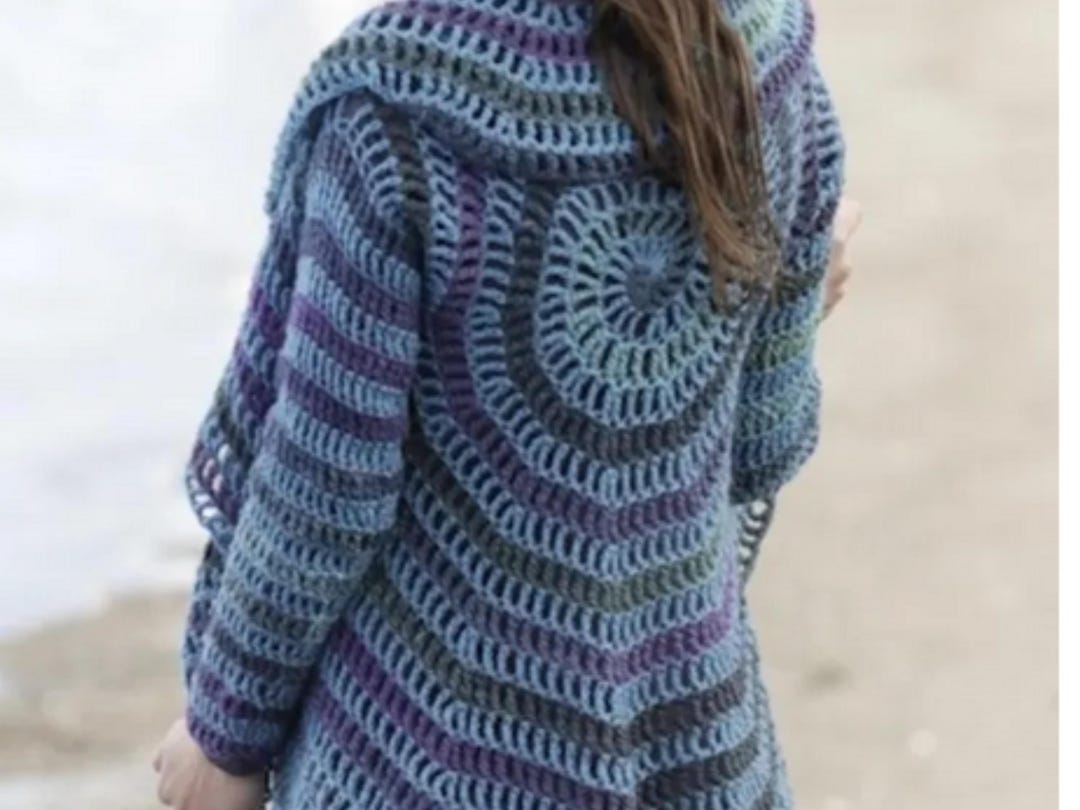 Crochet Circular Jacket Pattern – Lacy Granny Stitch Cardigan (PDF ...