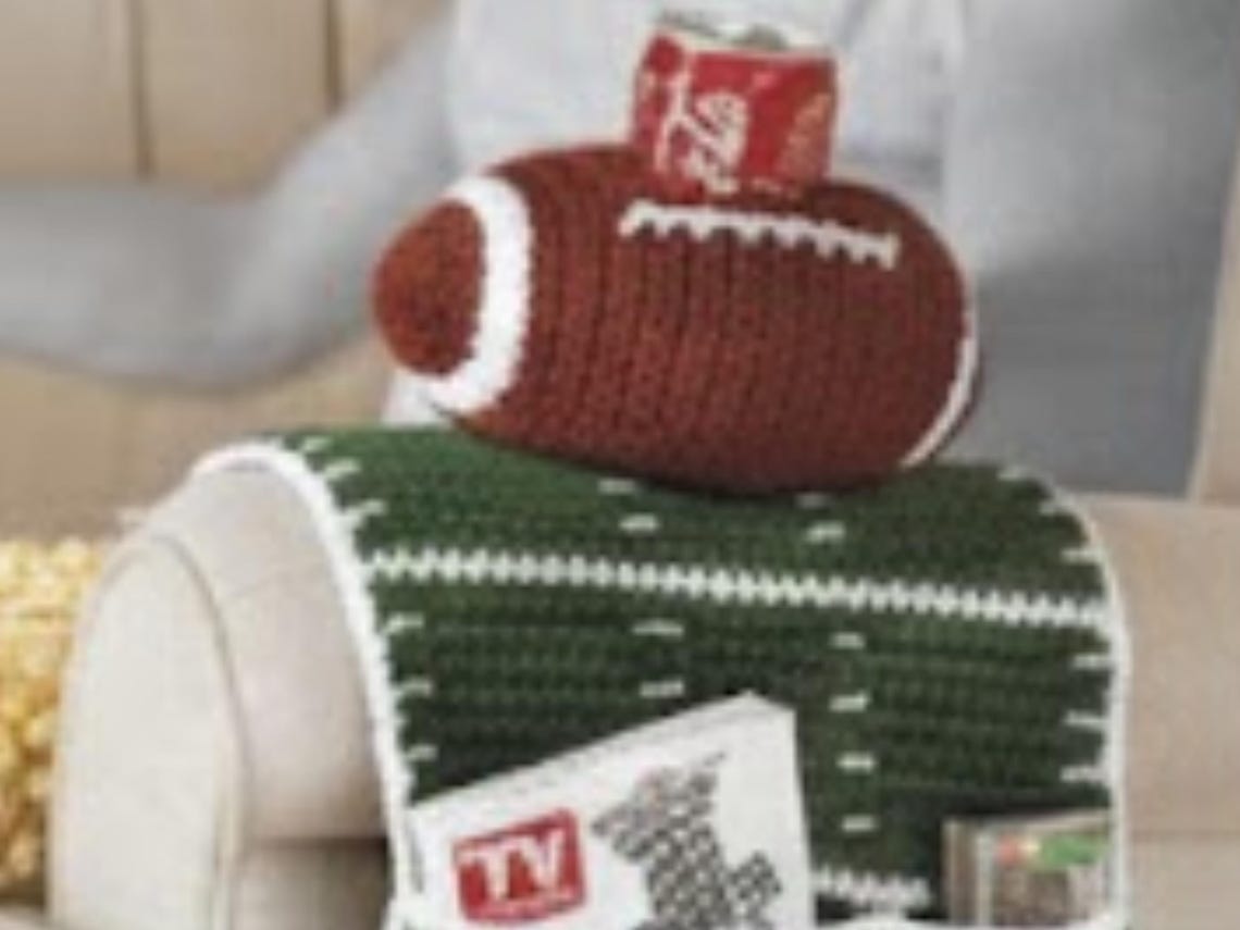 Crochet Football Armchair Caddy Pattern, Vintage 1980s PDF - Etsy