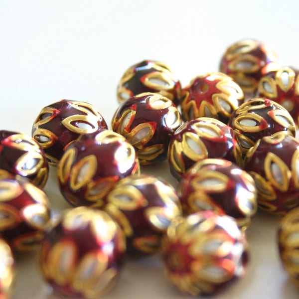 Maroon Beads - Etsy