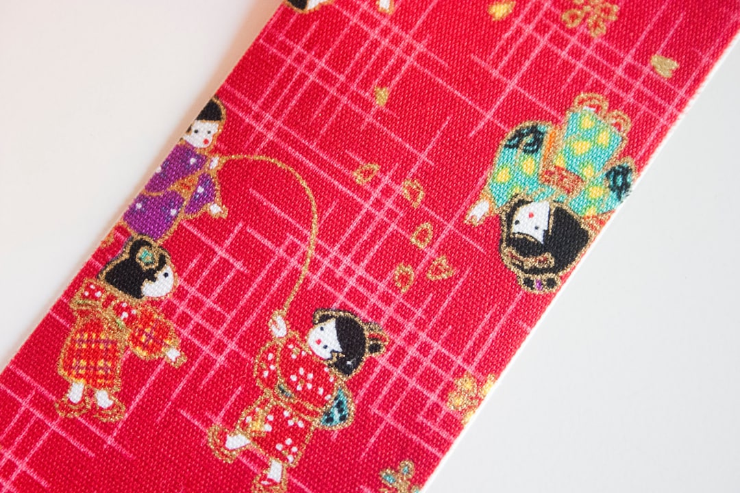 Kimono Girls Playing - Japanese Print Cotton Fabric Sticker/tape (1 ...
