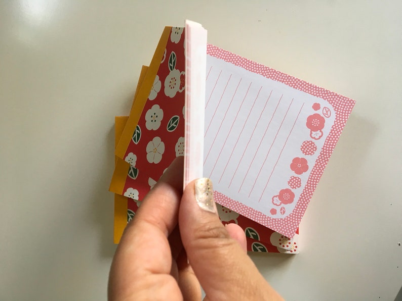 Cute Red Notepad Japanese Motif Notebook 1 Notepad - Etsy