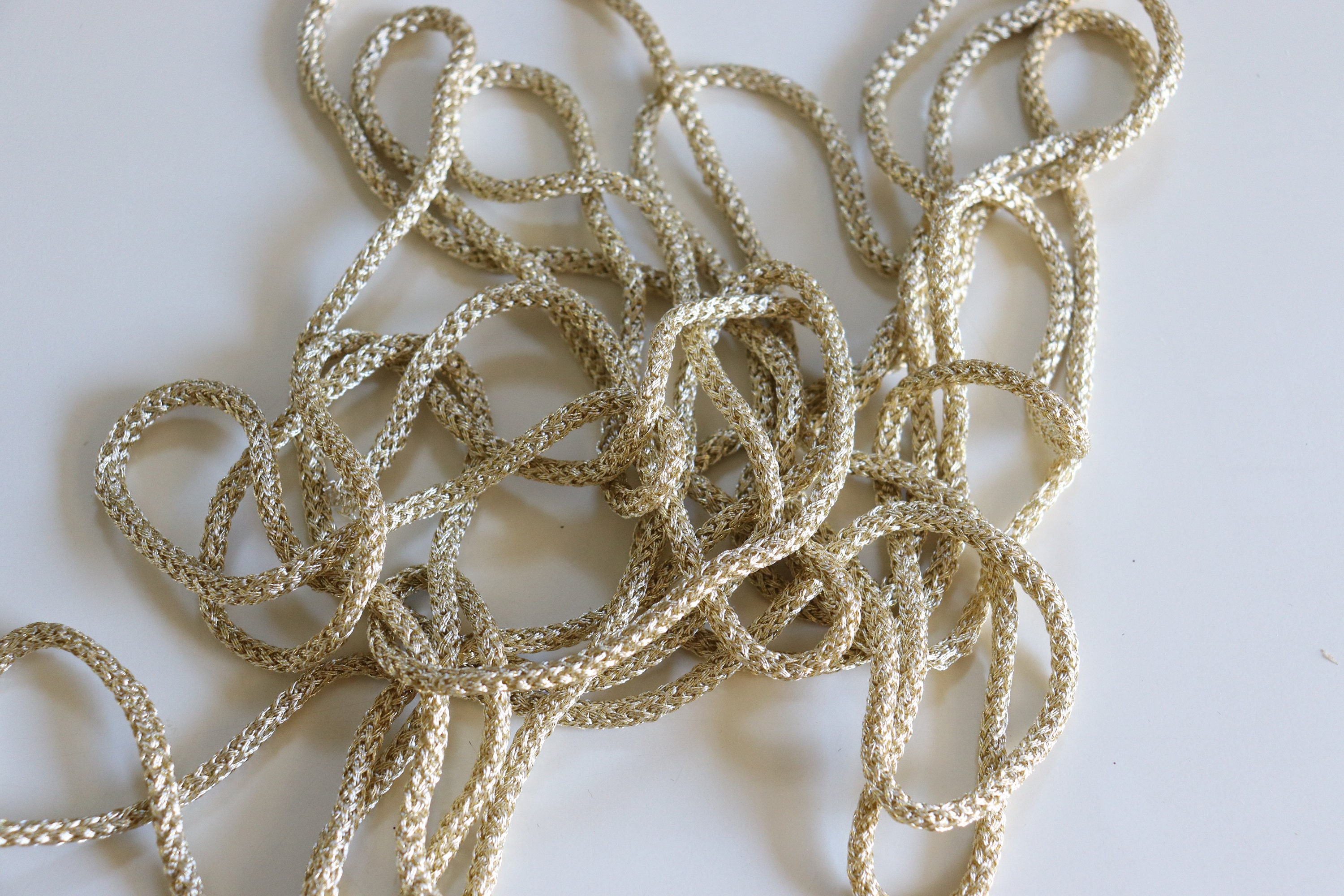 Light Gold woven trim/rope 1 yard | Etsy