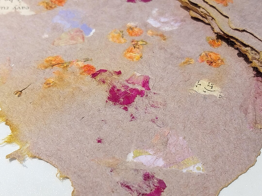 Handmade Mocha Confetti Paper 12 Pack Bundle: Floral Junk Journaling ...