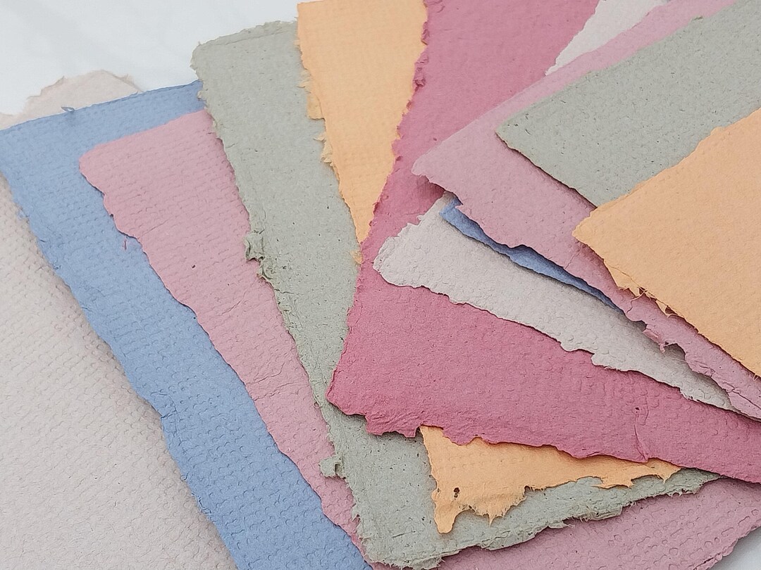12 Pack Handmade Textured Dimensional Paper: Deckled Edge Art Paper, A5 ...