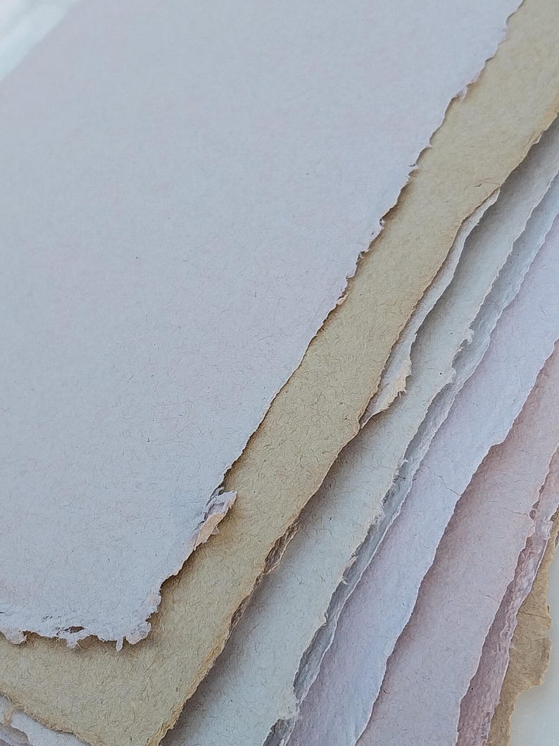 Handmade Oats N' Honey Hued Paper Sheets: Art Craft Paper, 5x7 Inch (12 ...