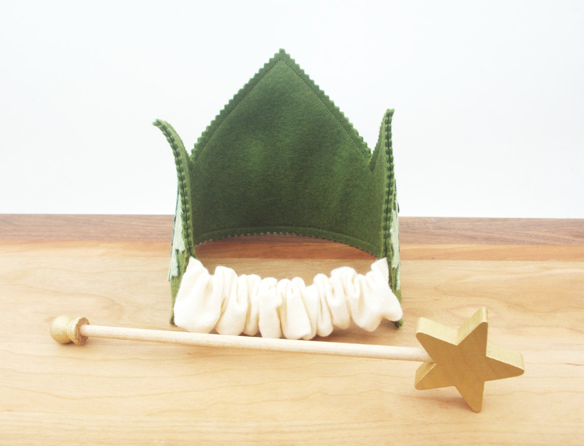 Wool Felt Crown and Wand Waldorf Pretend Play Kid's Gift - Etsy