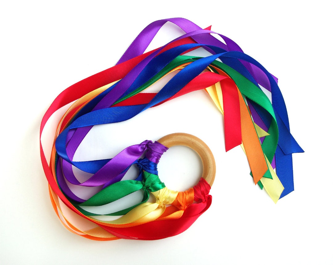 Rainbow Ribbon Hand Kite Streamer for Imaginative Play - Etsy