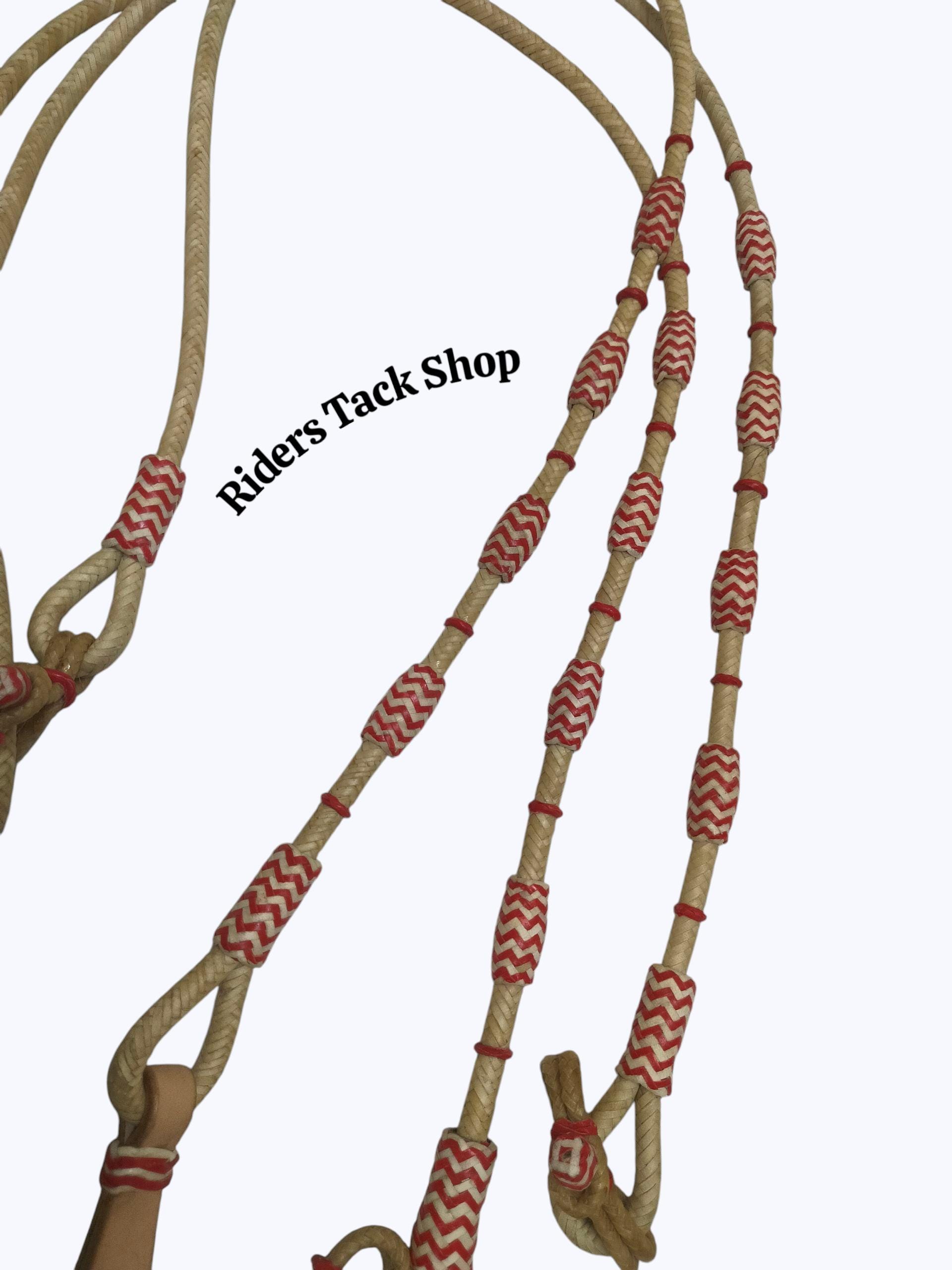 Handmade Hand Braided Natural Rawhide Leather Horse Tack Western Romal ...