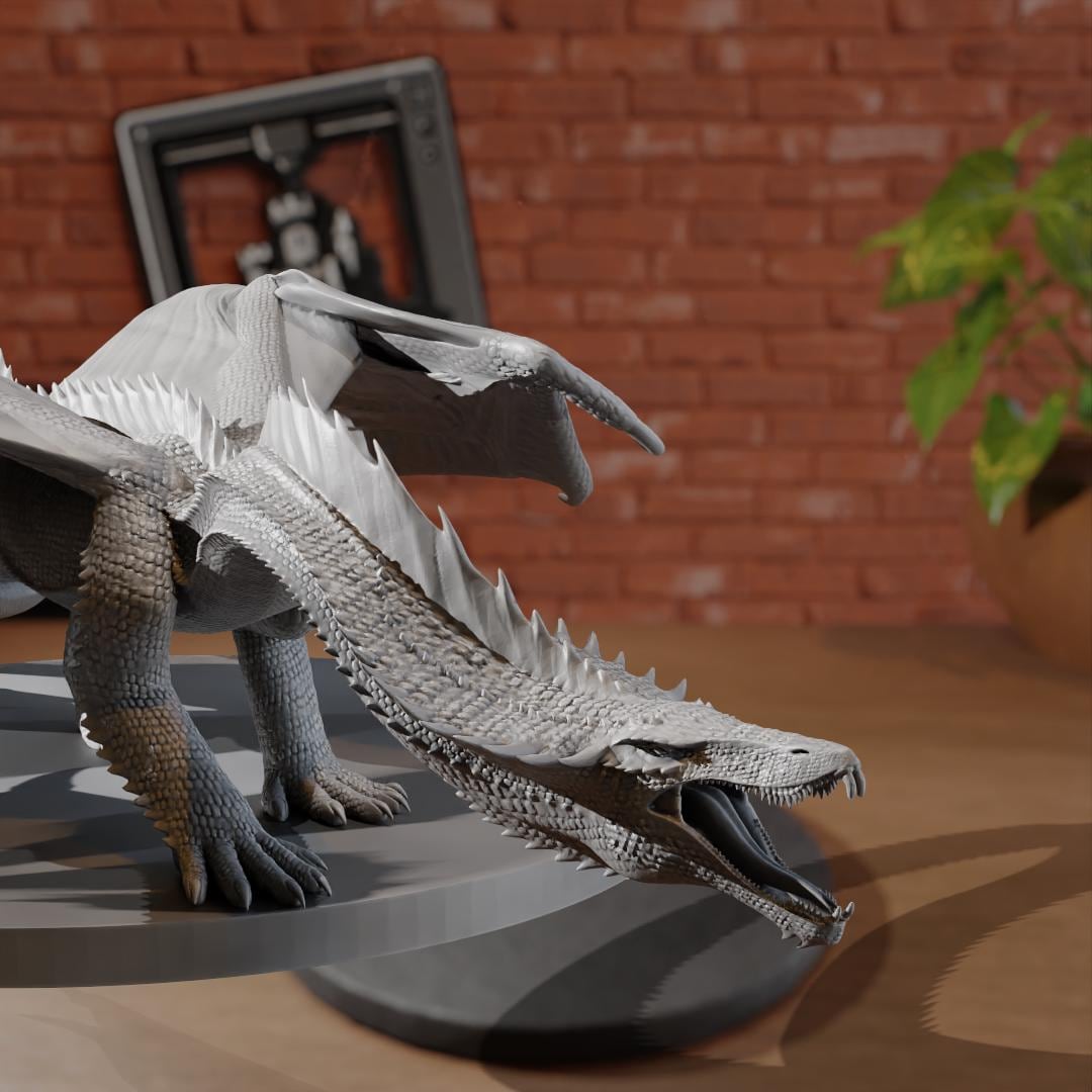 Young Green Dragon Miniature: D&D, Pathfinder RPG - MZ4250 Resin Model ...