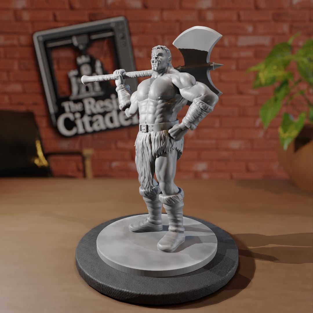 Half-orc Barbarian Miniature: Berserker Male, D&D RPG Figure - Etsy