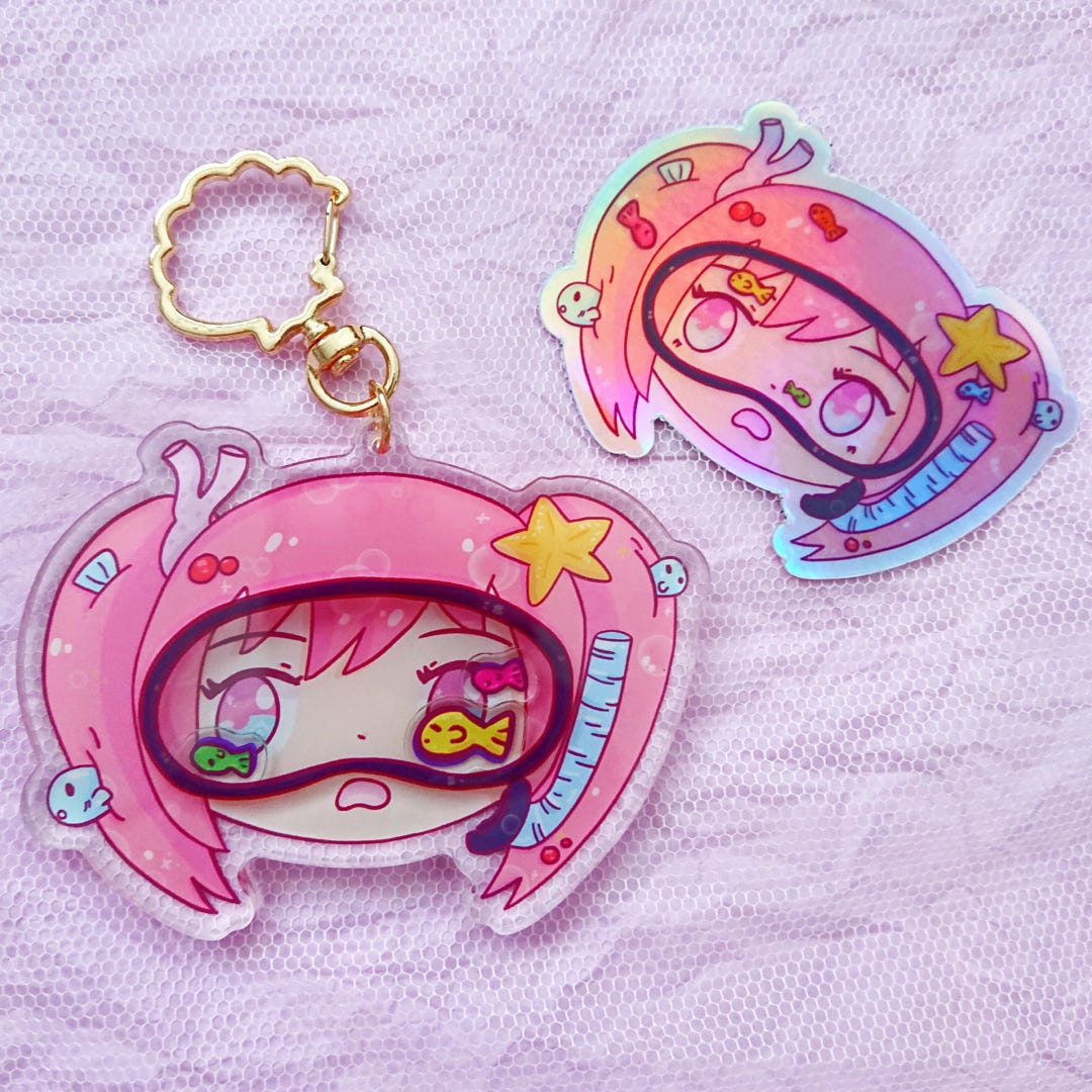 Mizu OC Fish Acrylic Shaker Charm or Holographic Sticker - Etsy