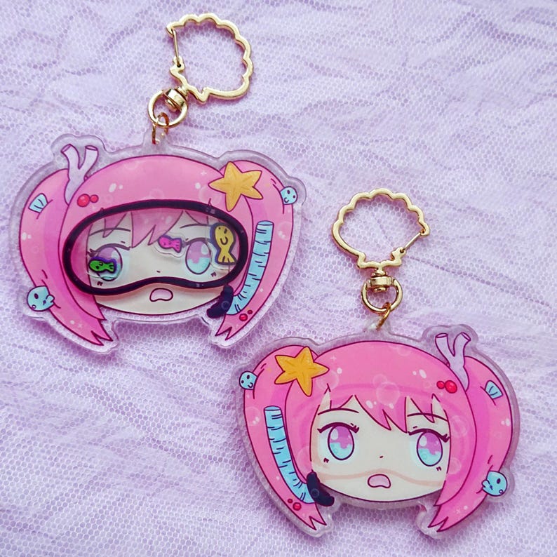 Mizu OC Fish Acrylic Shaker Charm or Holographic Sticker - Etsy