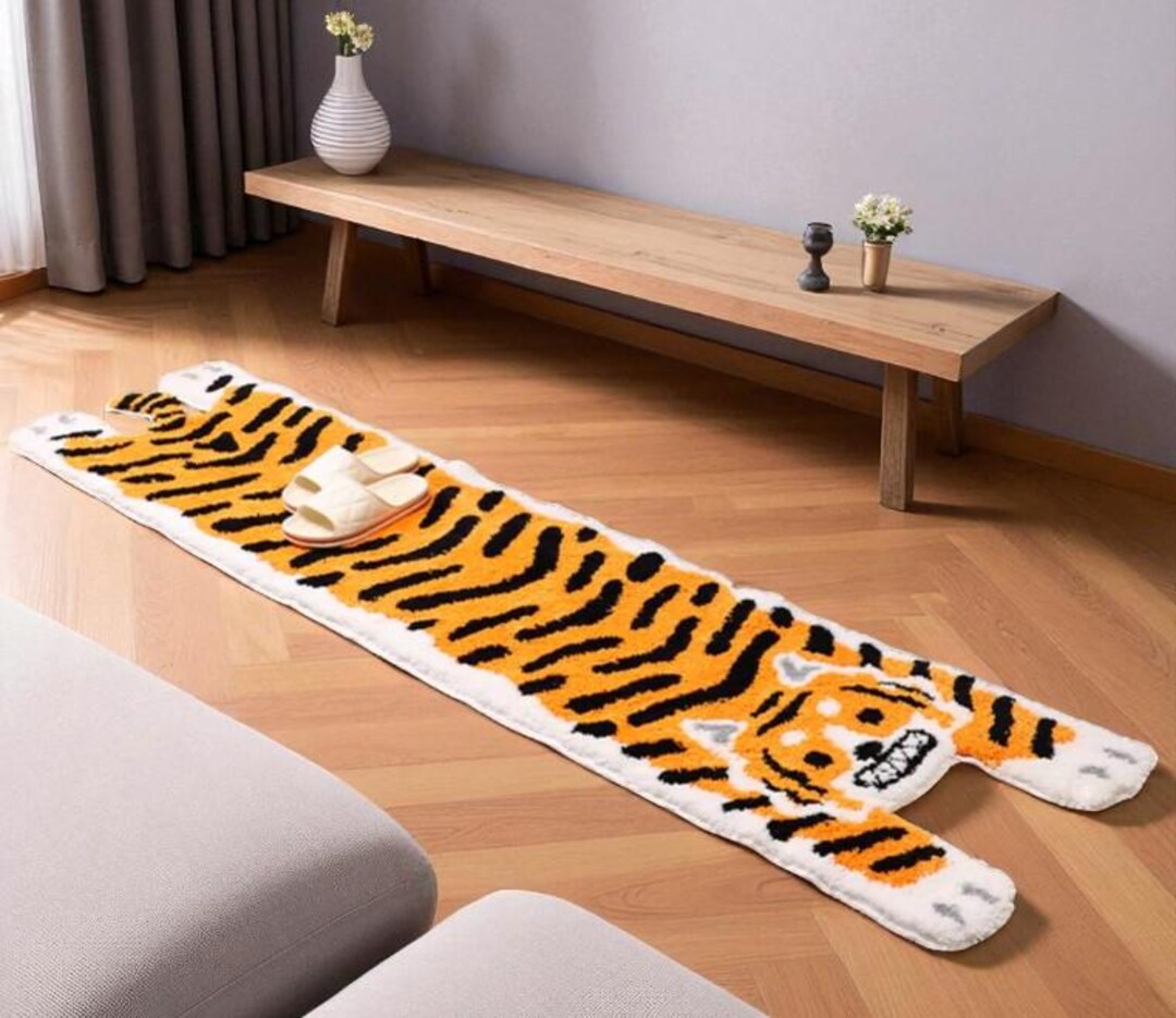 Tiger Runner Rug: Boho Animal Print Carpet - Etsy Australia