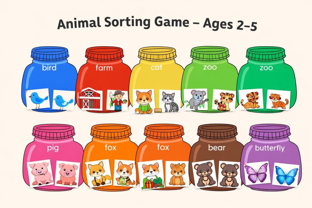 Animal Sorting Game, Printable Preschool Activity - Etsy