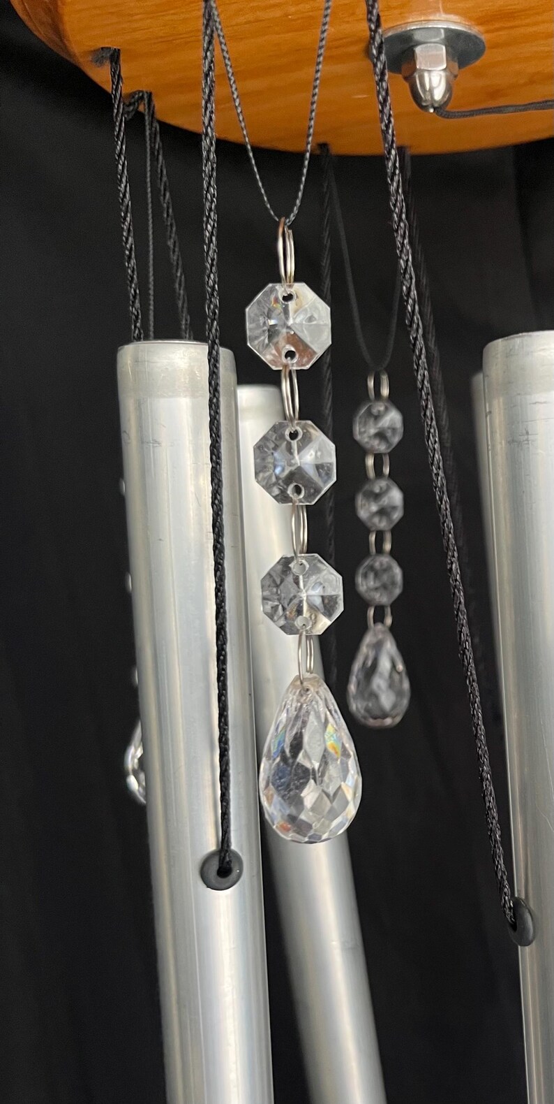 Mushroom Wind Chime With Crystals – Handcrafted Stained Wood Chime – 35 ...