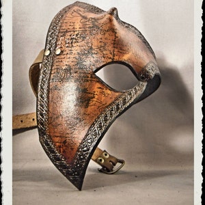 Brown Leather Half Mask Tempus - Etsy