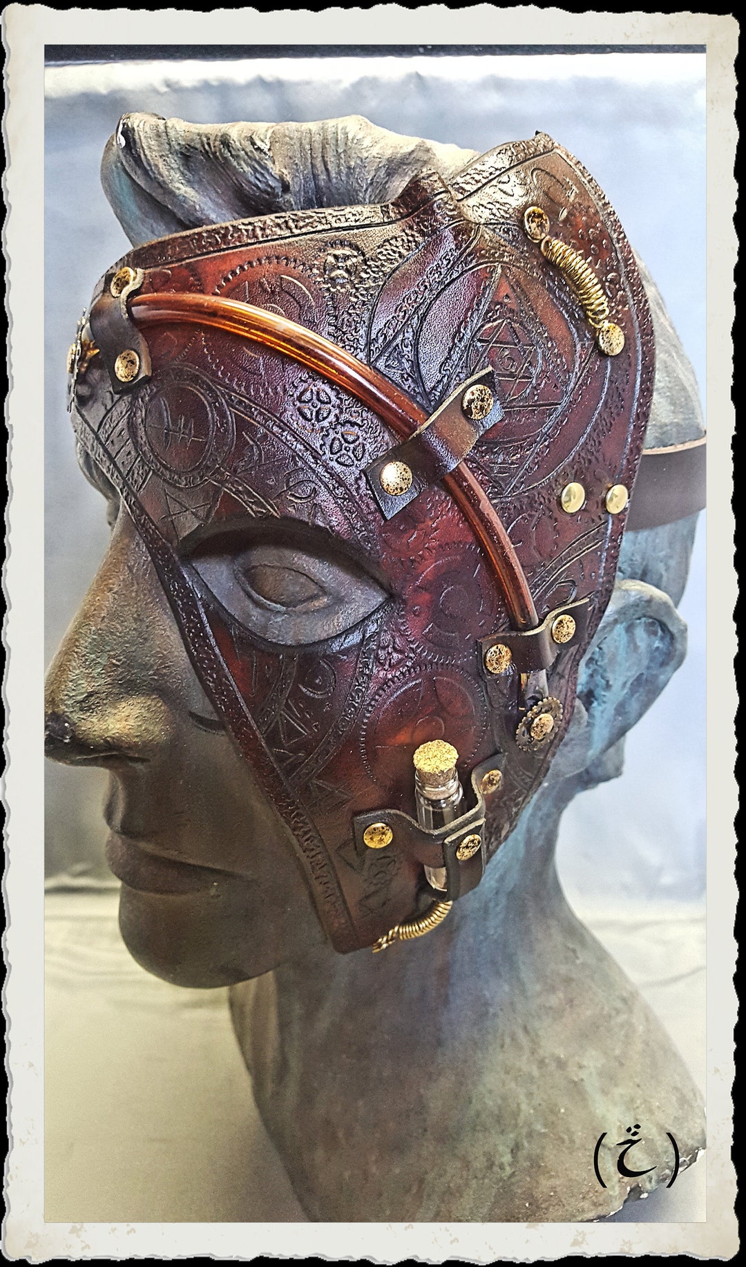 Leather Half Mask - Alchipunk - Brown - - Etsy