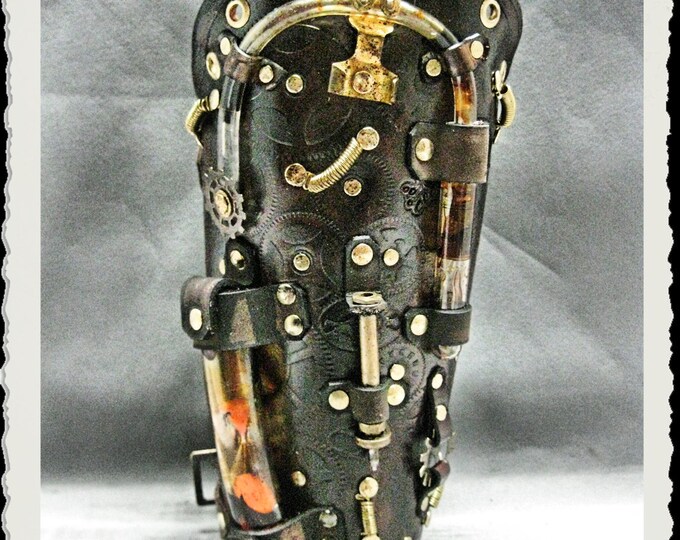 Steampunk Leather Bracer Chronos - Etsy