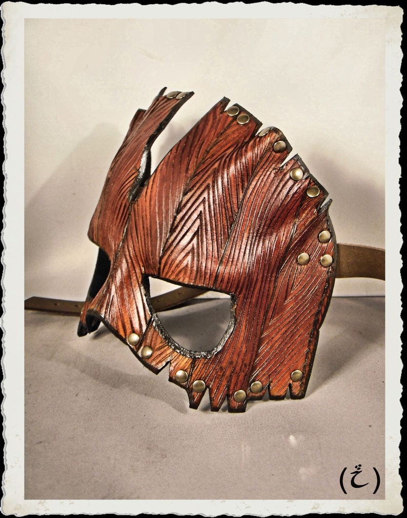 Wooden Leather Mask - Etsy