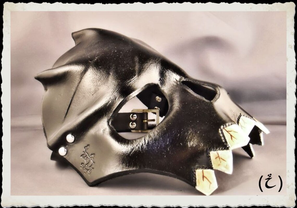 Skull Leather Mask Black | Etsy