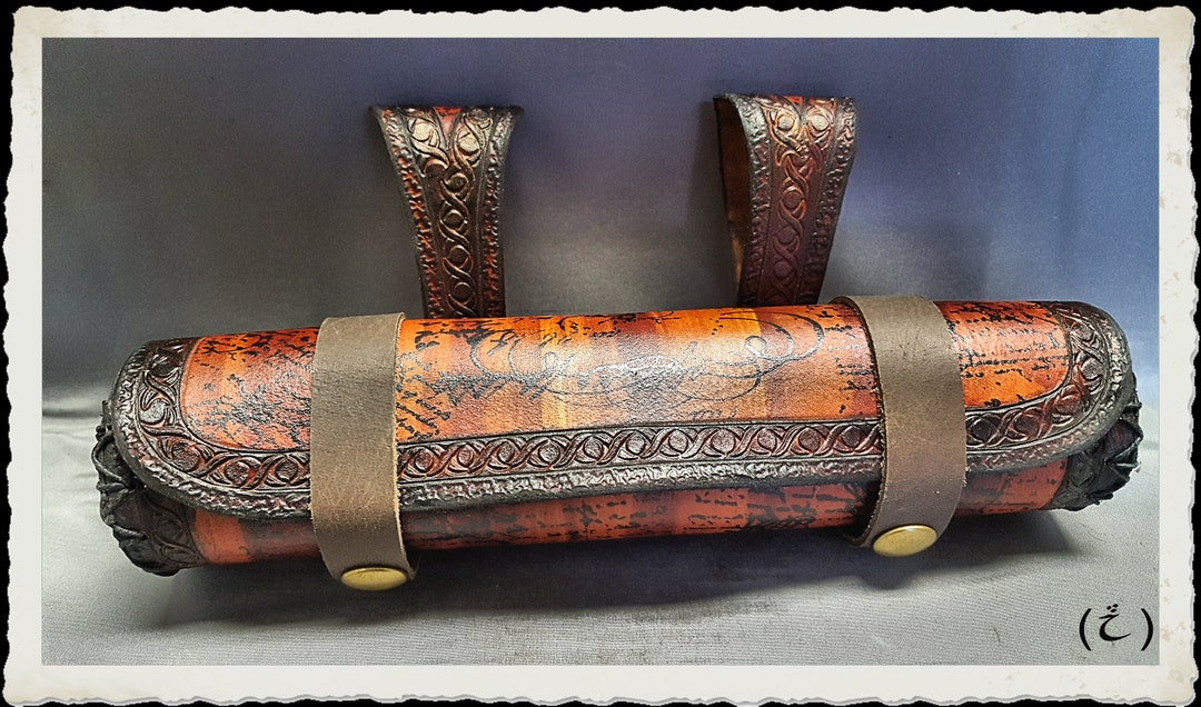 Leather Scroll Case / Holster / Tube - Tempus - Tan - - Etsy