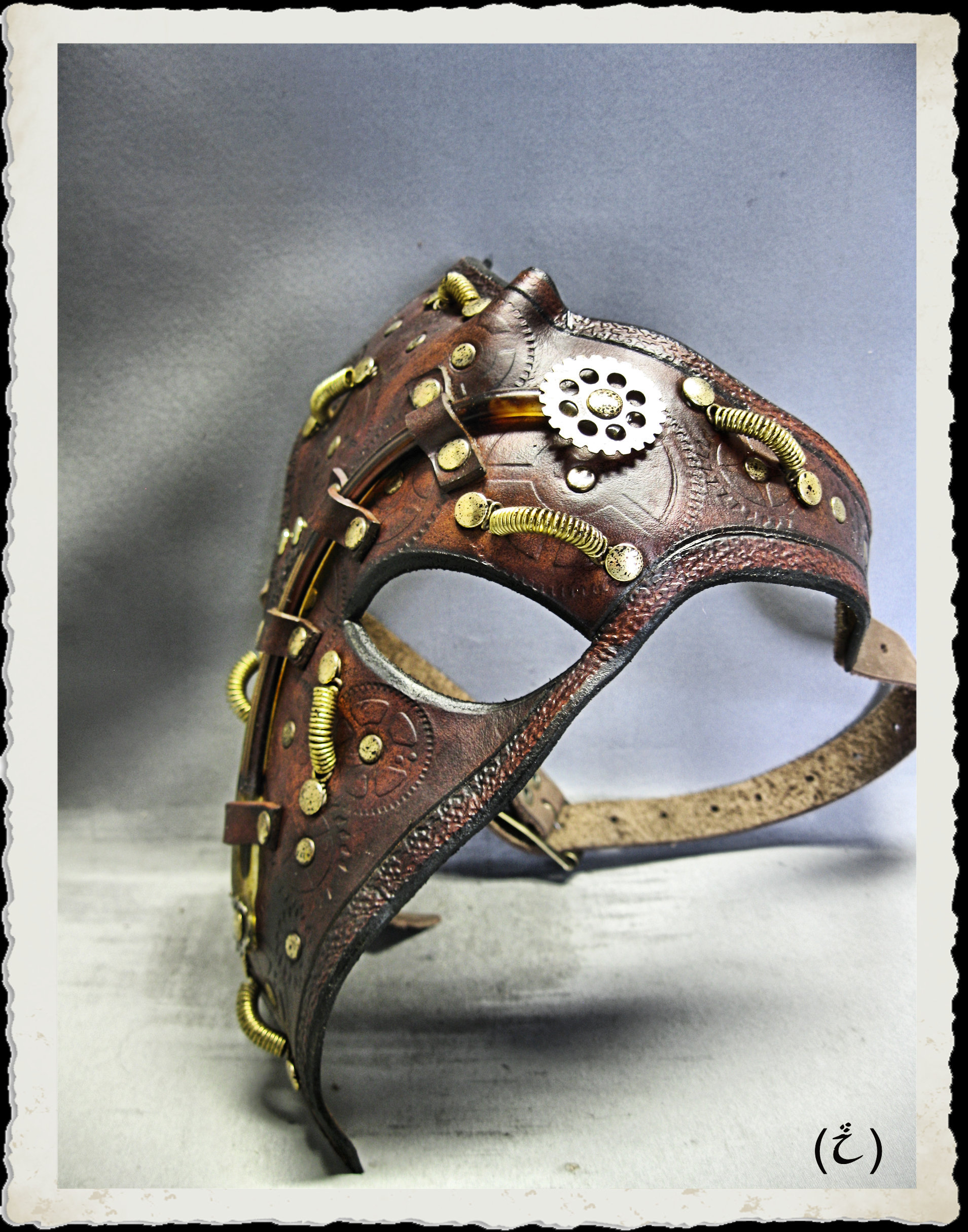 Steampunk Leather Half Mask Basic Brown | Etsy