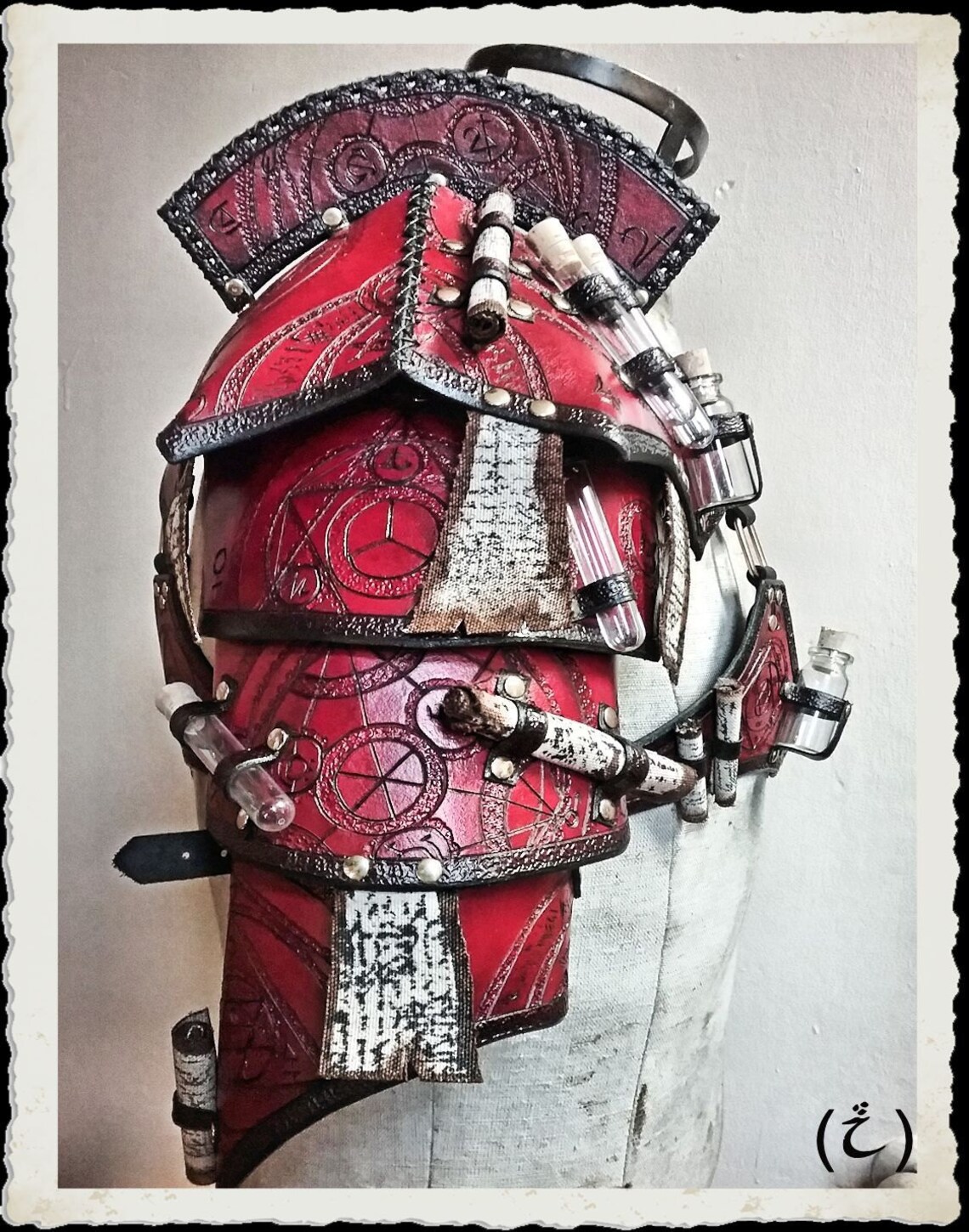 Red Leather Shoulder Armor Alchemist - Etsy