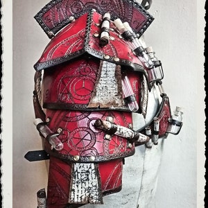 Red Leather Shoulder Armor Alchemist - Etsy