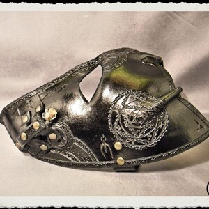 Black Leather Half Mask Alchemist - Etsy
