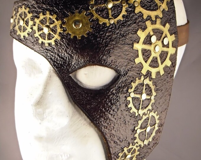 Steampunk Leather Half Mask Connected - Etsy