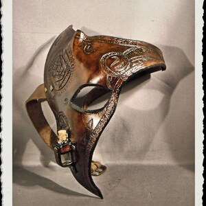 Brown Leather Half Mask Alchemist - Etsy