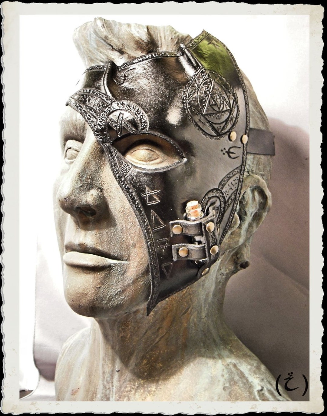 Black Leather Half Mask Alchemist - Etsy