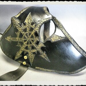Leather Half Mask - Chaos – Gold and Black - - Etsy