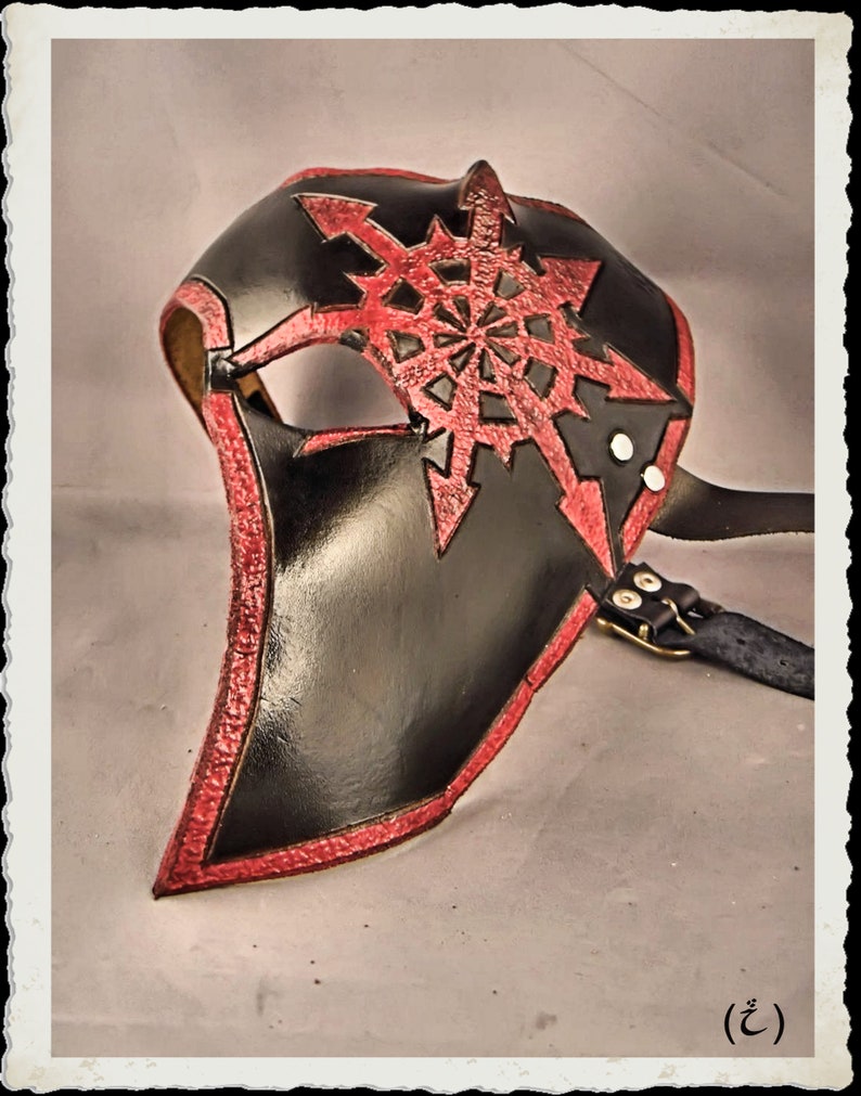 Leather Half Mask - Chaos - Red and Black - - Etsy