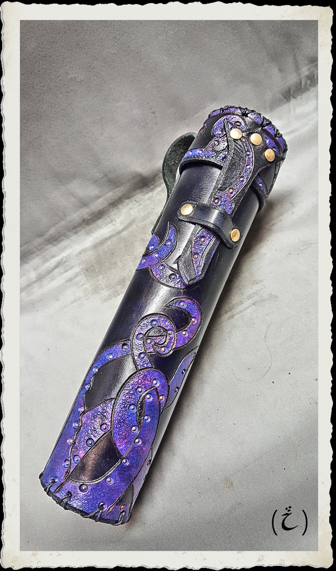 Leather Scroll Case / Holder / Tube - Tentacles - - Etsy
