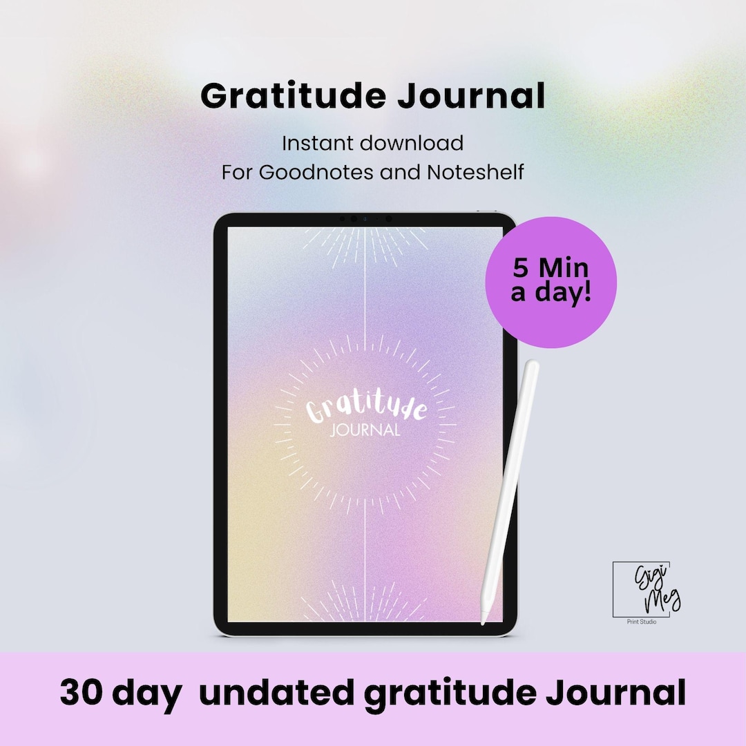 30-day Gratitude Journal | Printable & Digital Journal for Mindfulness ...