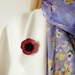 Small Poppy Flower Brooch Leather Accessory for Women Floral - Etsy